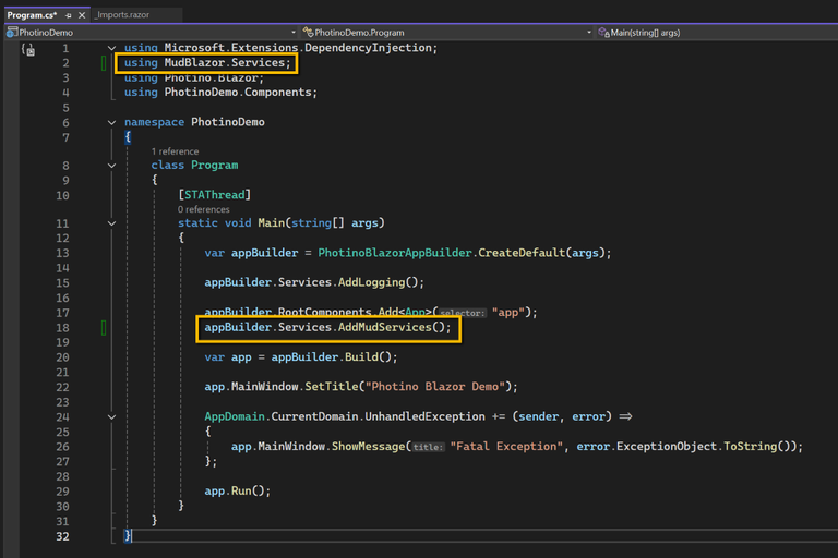 Add MudBlazor - PhotinoDemo