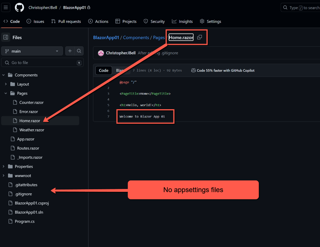 Keep appsettings out of GitHub - Aviation
