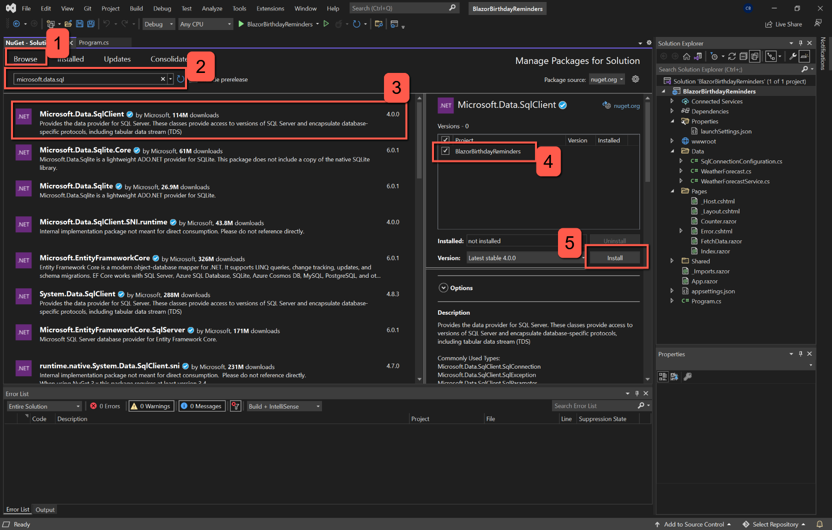 Project Setup - 2 - Birthday Reminders