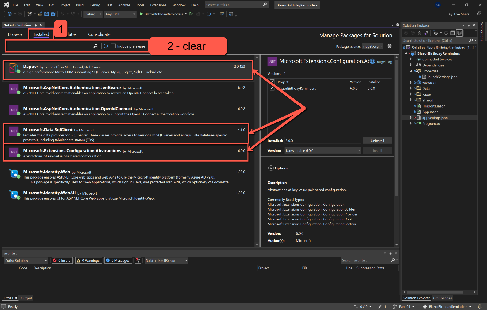 Project Setup - 2 - Birthday Reminders
