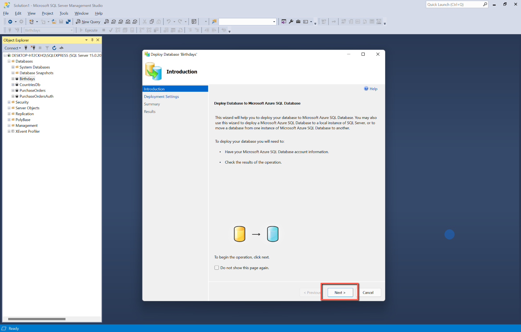 Deploying to Azure - Birthday Reminders