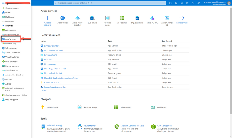 Deploying to Azure - Birthday Reminders
