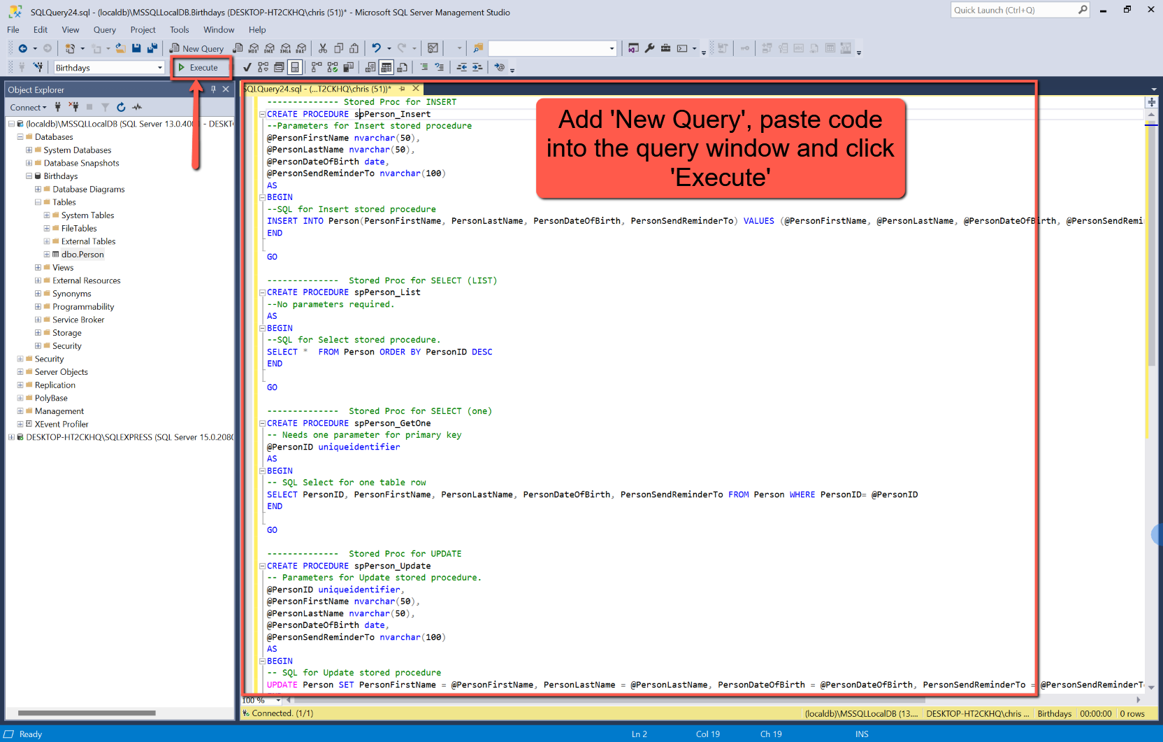 Dapper - Code Generator - Birthday Reminders