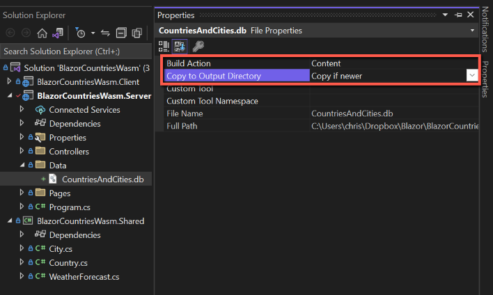 Add SQLite & Dapper - Blazor Web Assembly
