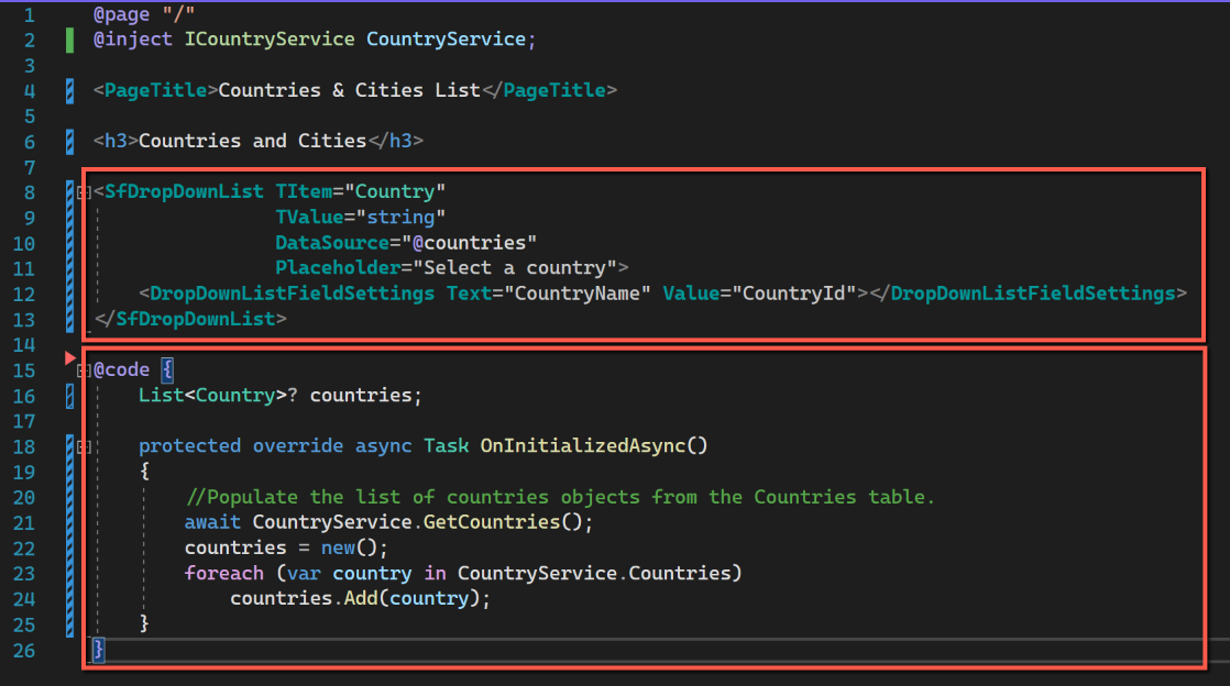 Countries & Cities - Part 1 - Blazor Web Assembly