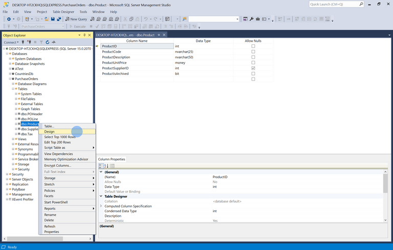 Database Purchase Orders