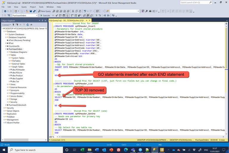Dapper - Code Generator - Purchase Orders