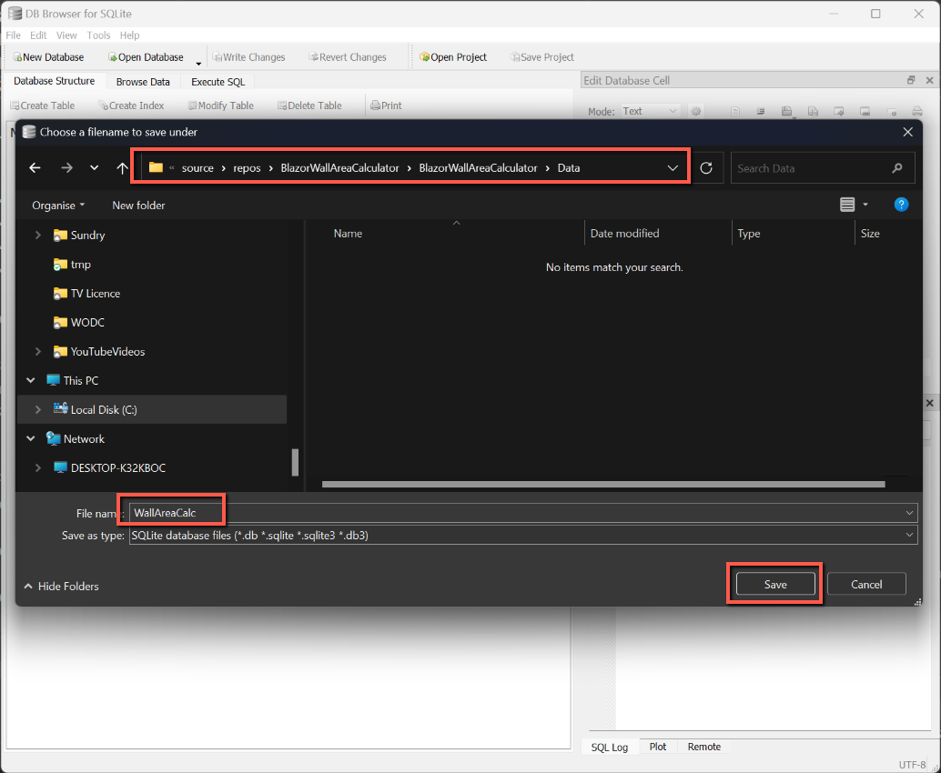 Database - Wall Area Calculator